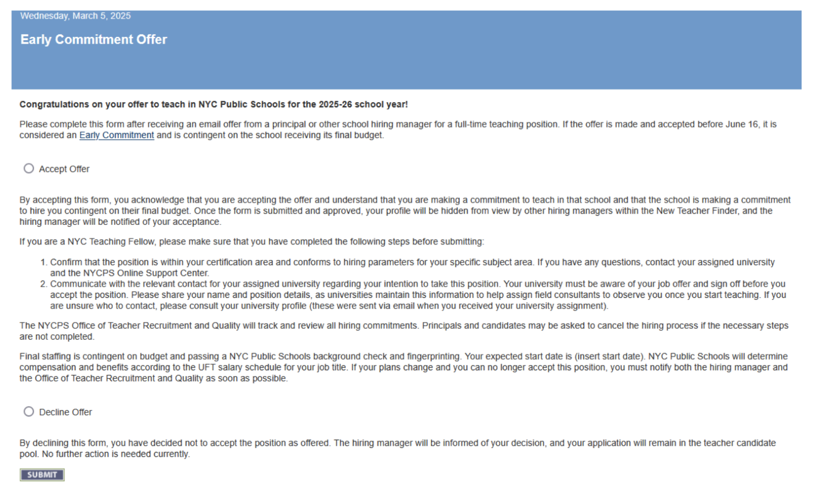 How to Make a Hiring Commitment to a NYC Teaching Fellow – Office of ...